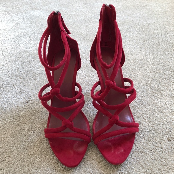 Zara | Shoes | Zara Knotted High Heel Sandals In Burgundy Red | Poshmark
